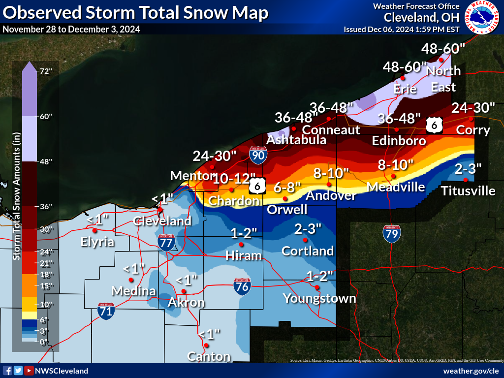 Late November into Early December, 2024 Lake Effect Snow Storm